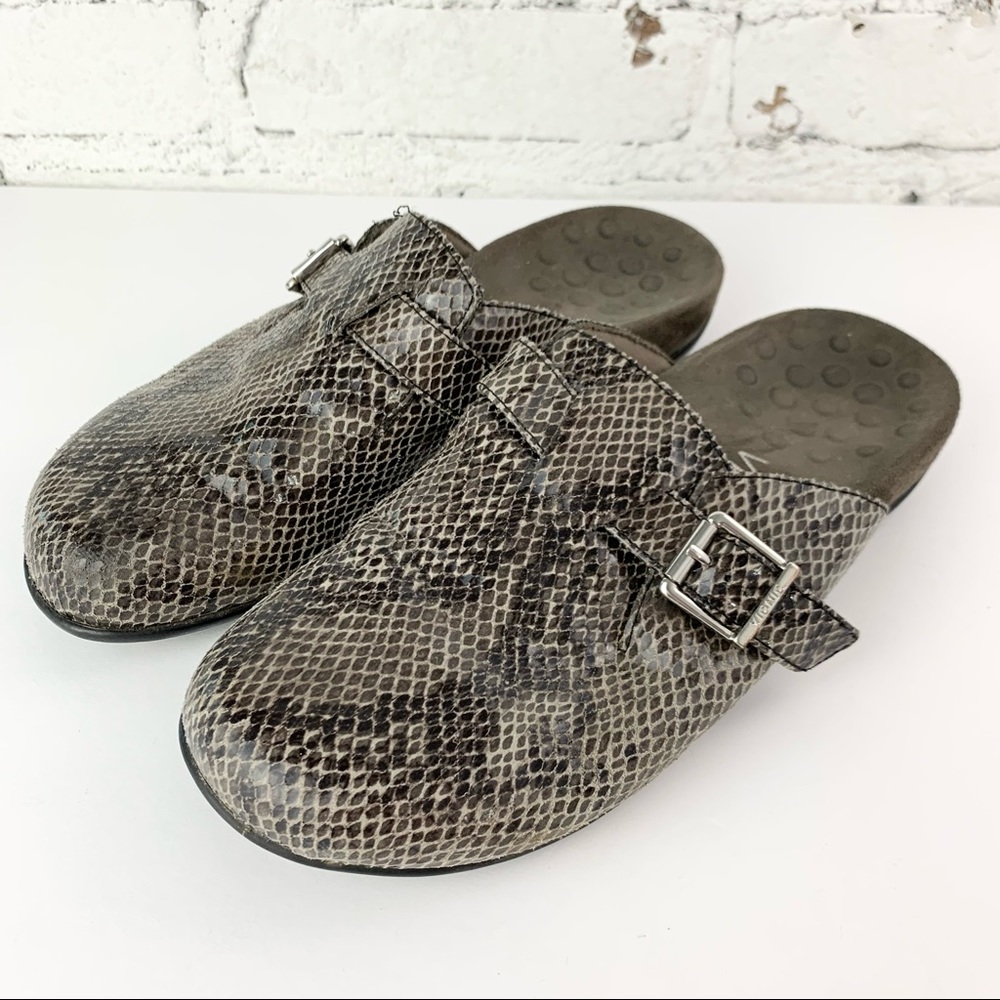 Vionic Mallory Mule Clog Slip On Sandal Snake Us 8 - Gem